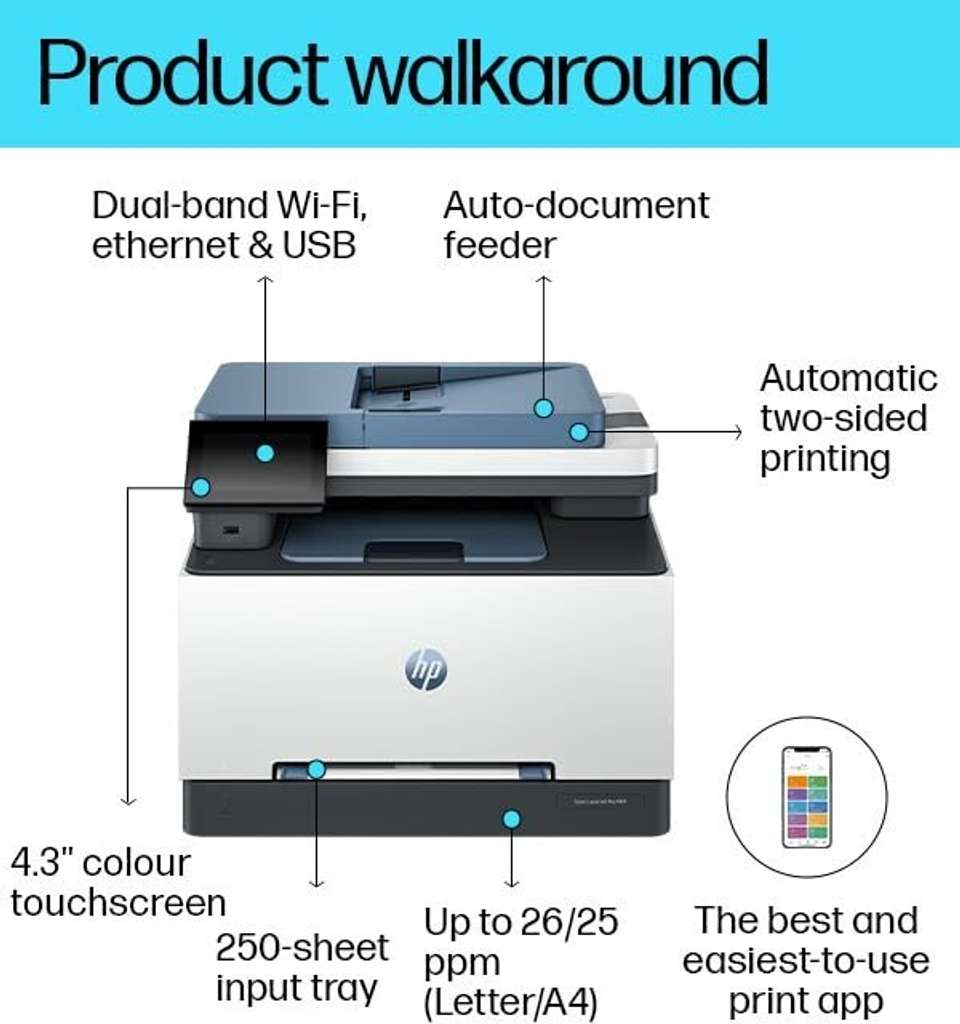 HP color Laserjet Pro MFP 3303sdw Multi-function Color Laser Printer ...