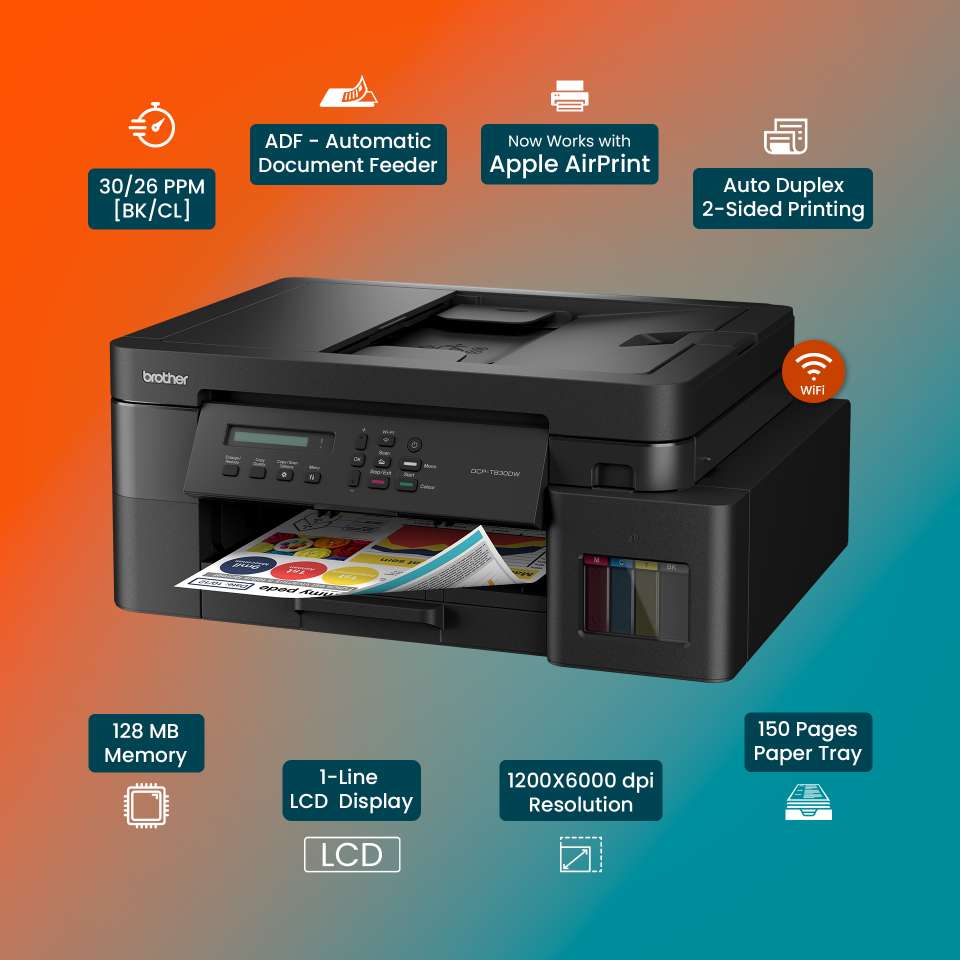 brother DCP-T830DW Multi-function WiFi Color Ink Tank Printer ...