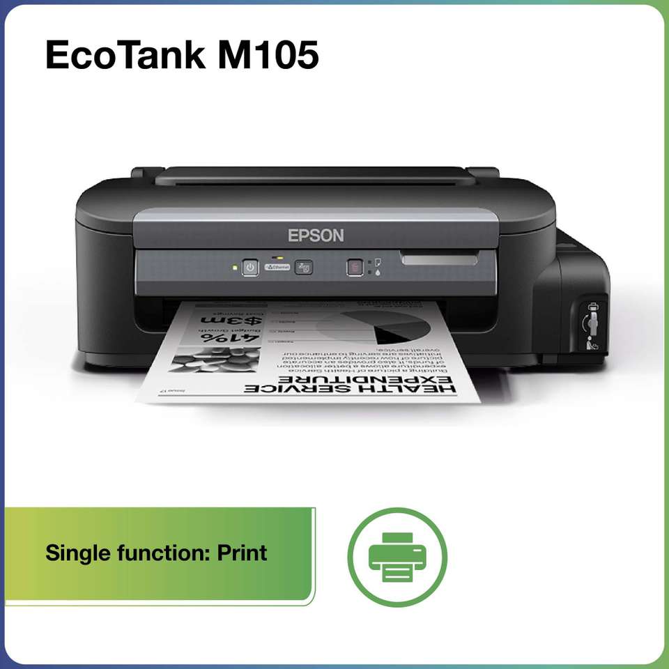 Epson WorkForce M105 Single Function WiFi Monochrome Ink Tank Printer ...