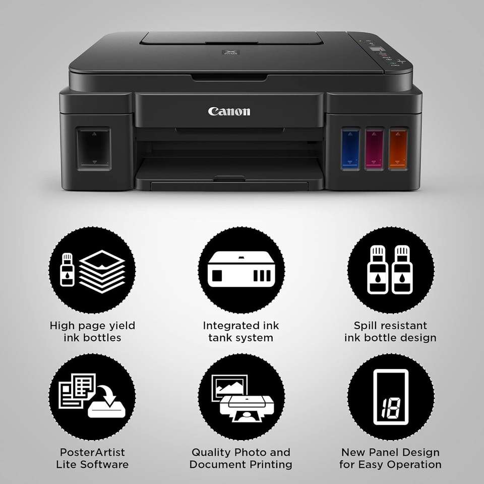 Canon PIXMA G2010 Black & Color Multi-function Color Inkjet Printer ...