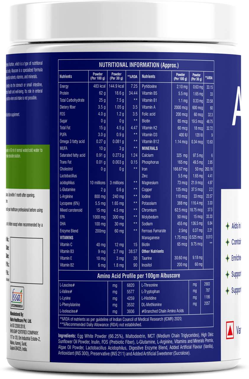 Albuscore Albumen Powder - 100% Pure Egg White Protein Powder Egg ...