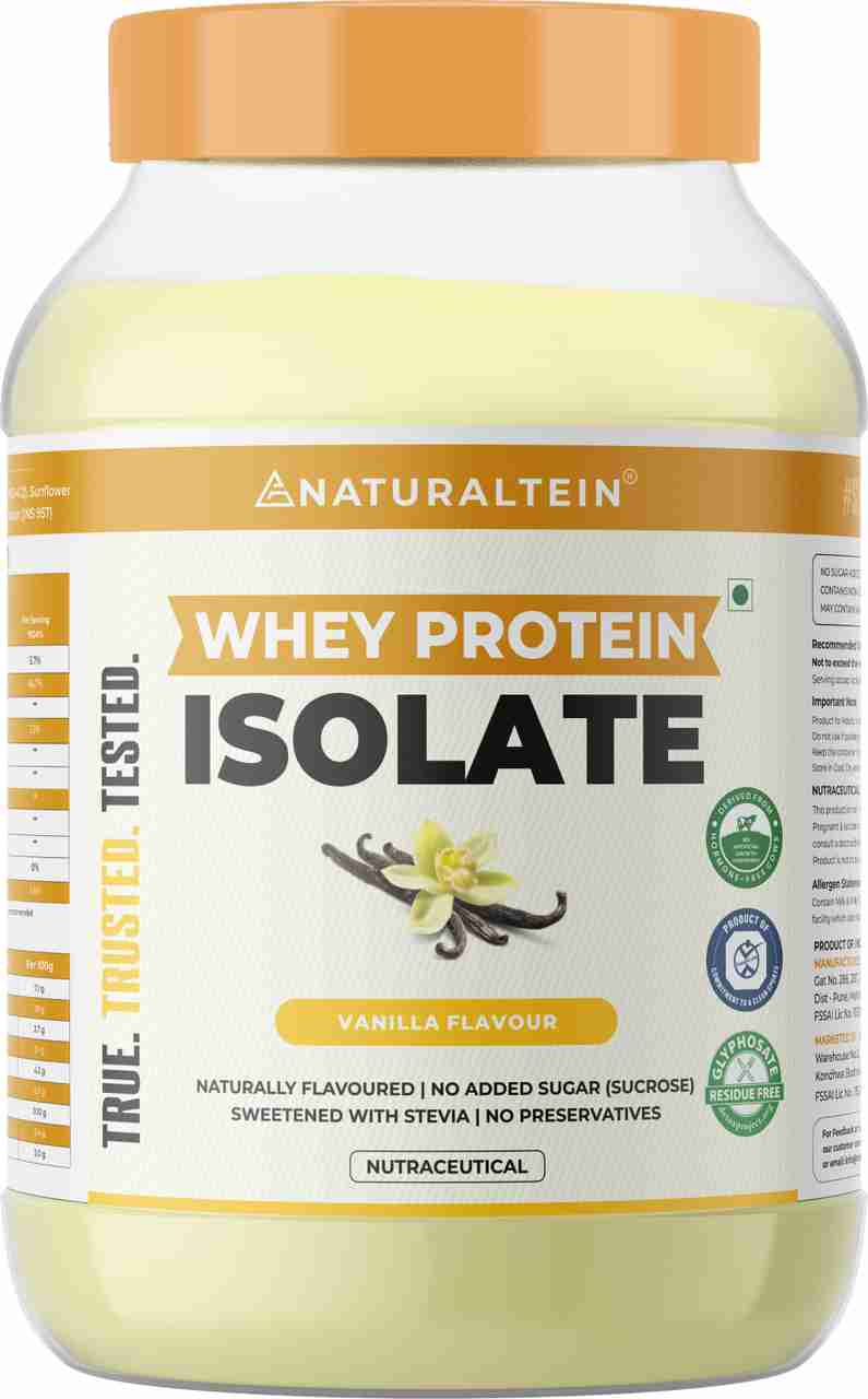 NATURALTEIN Natural Whey Protein Isolate. Naturally Flavoured, No ...