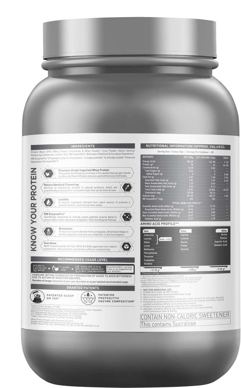 MUSCLEBLAZE Biozyme Performance Whey Protein Powder, 25g Protein Per ...