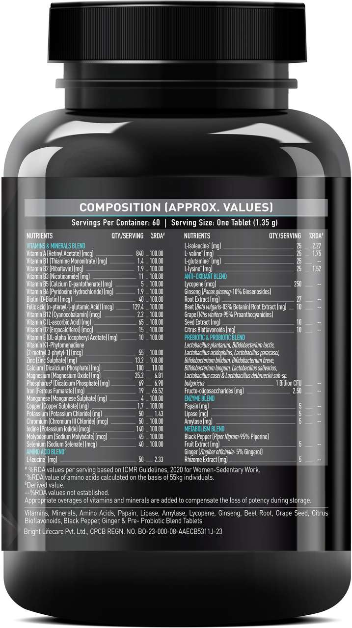 MUSCLEBLAZE Biozyme Performance Whey Protein Powder & MB-Vite Daily ...
