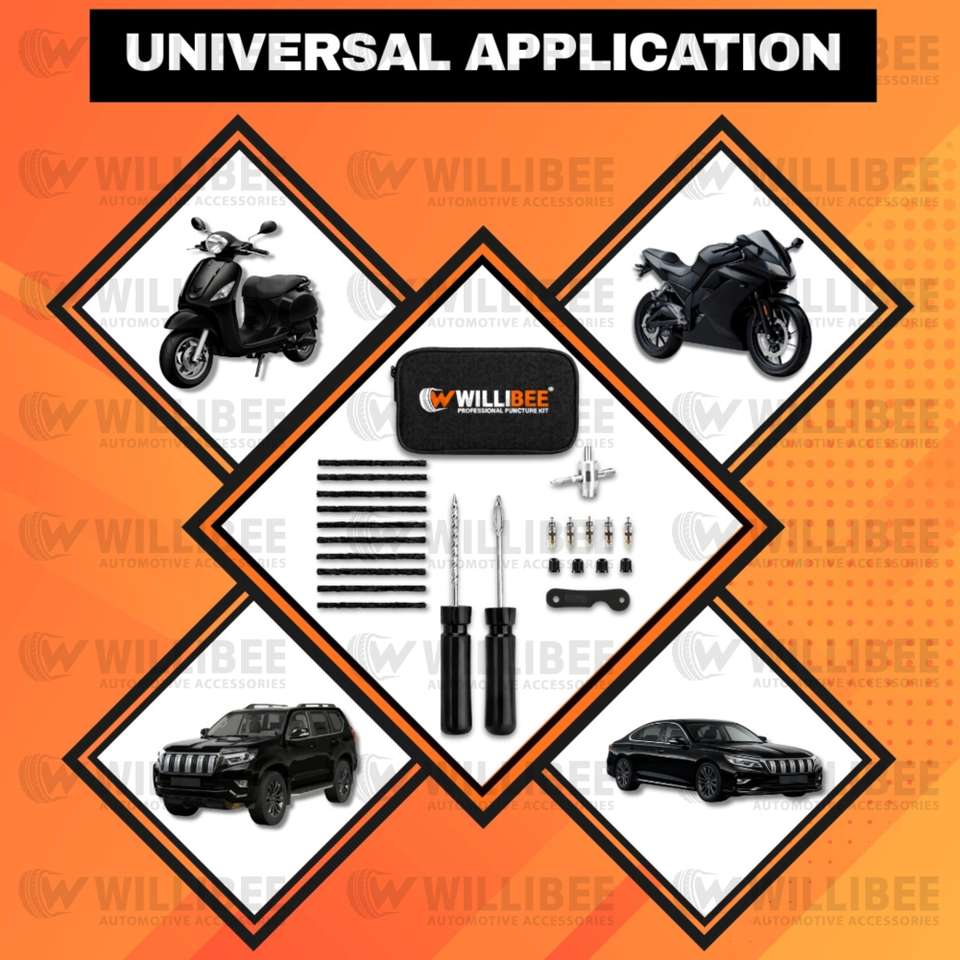 WILLIBEE 8-in-1 Tubeless Tyre Puncher Repair Kit for Car, Bike & SUV ...