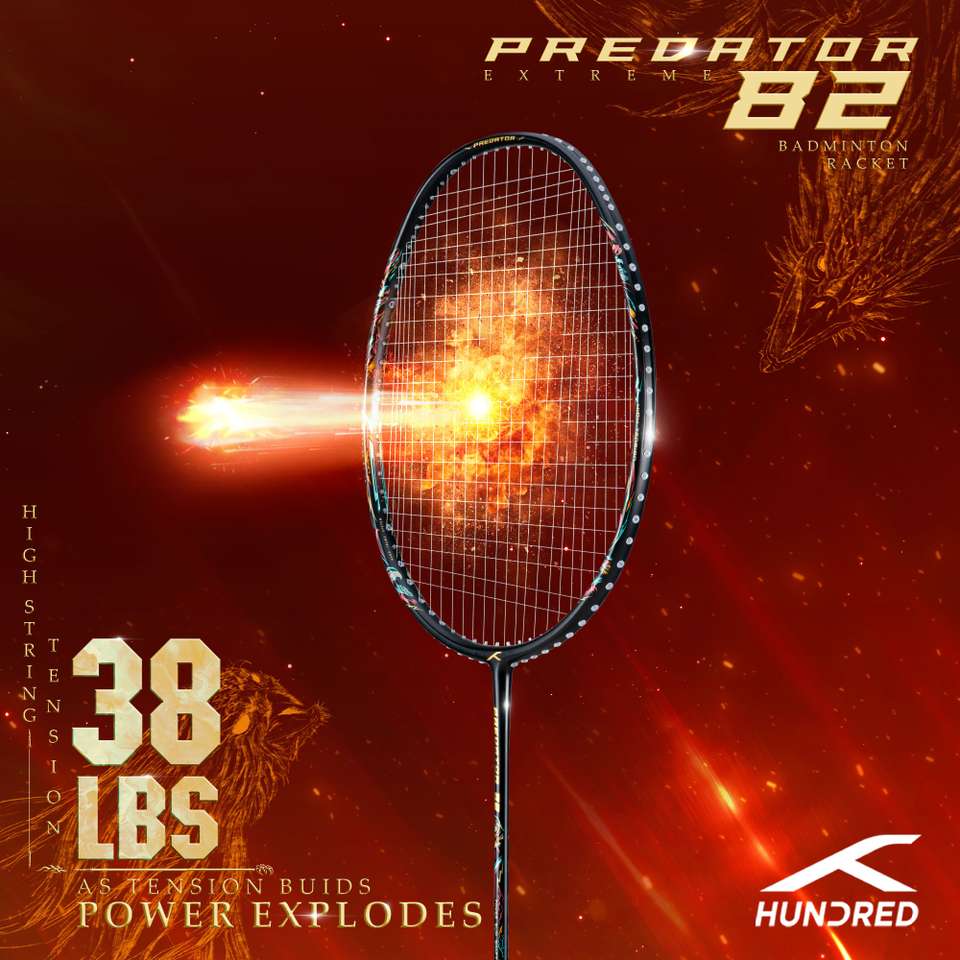 Hundred Predator 82 Extreme Black Unstrung Badminton Racquet - Buy ...