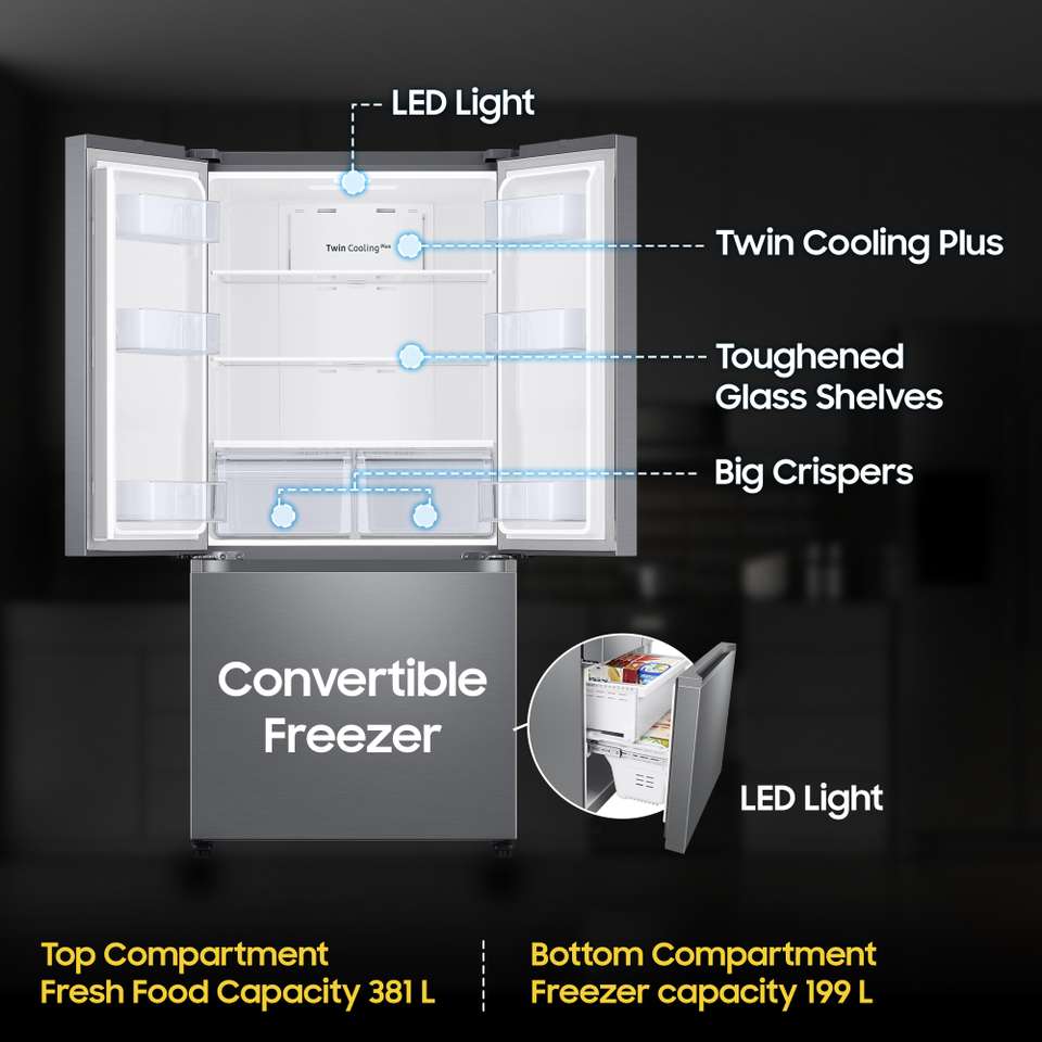 Samsung 550 L Frost Free Side by Side Convertible Refrigerator with ...