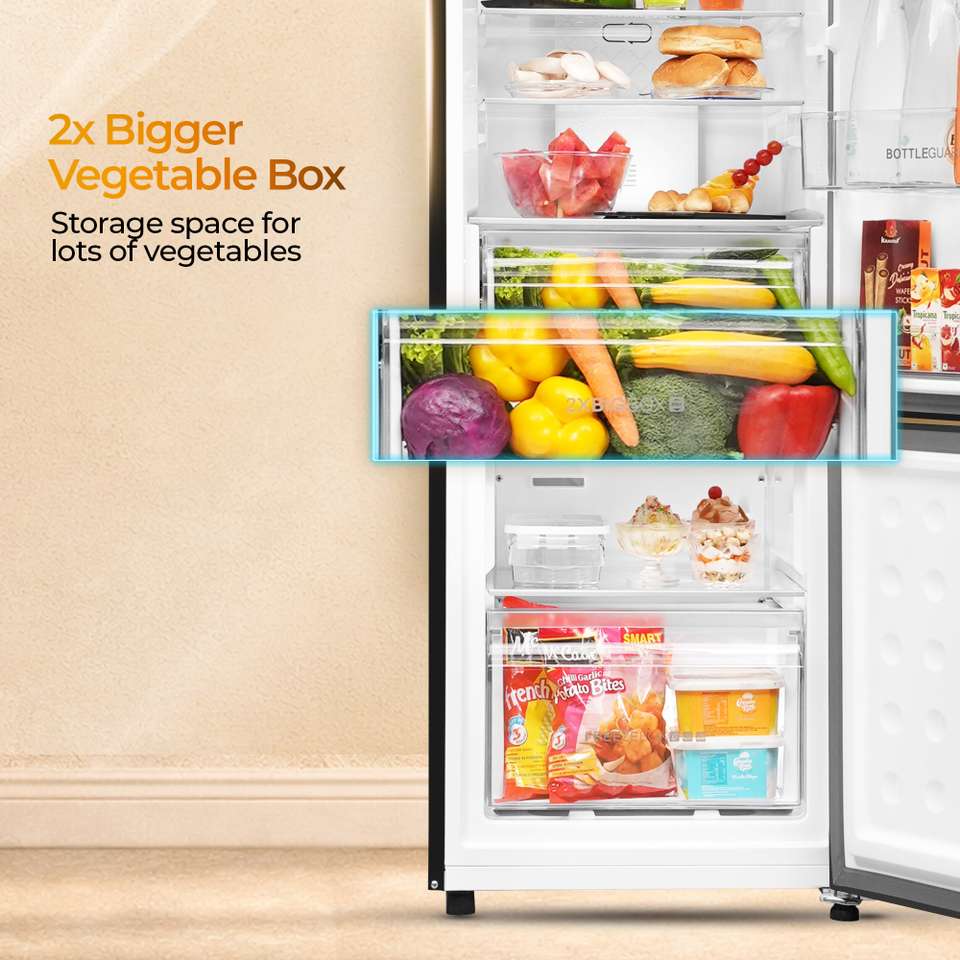 Haier 237 L Frost Free Double Door 2 Star Refrigerator with Bottom ...