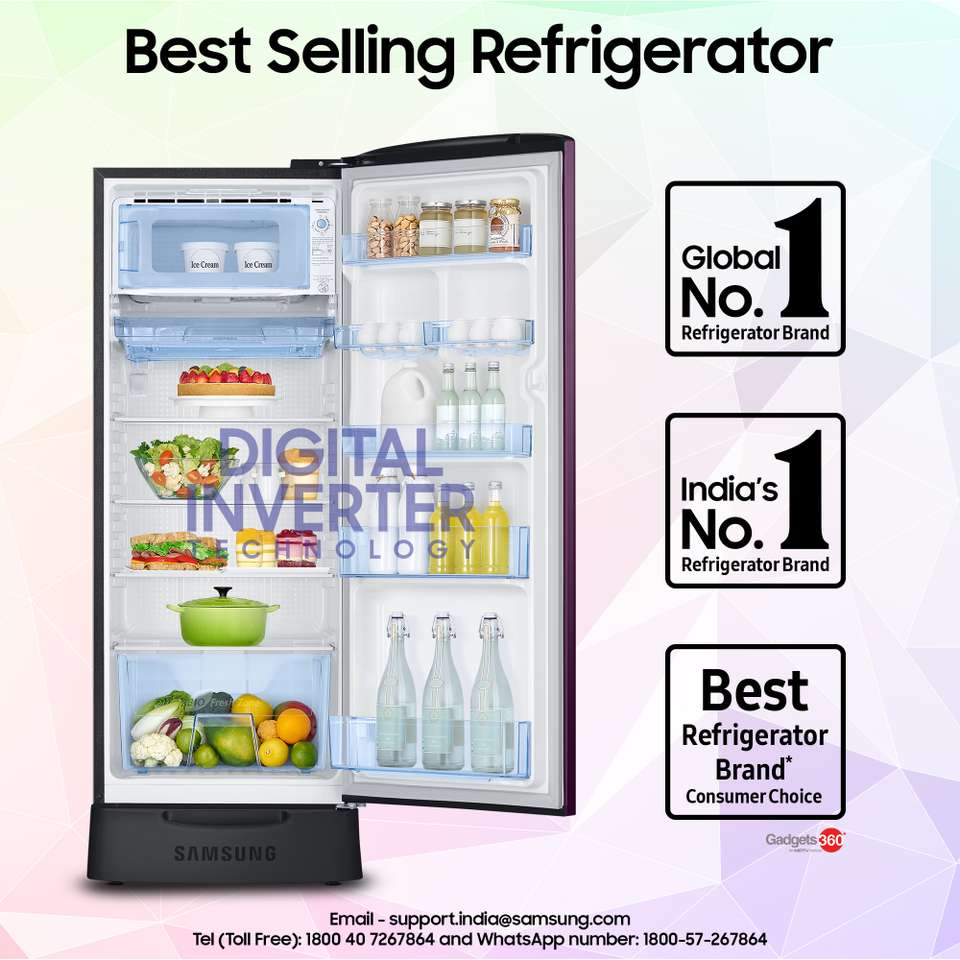 Samsung 223 L Direct Cool Single Door 3 Star Refrigerator with Base ...