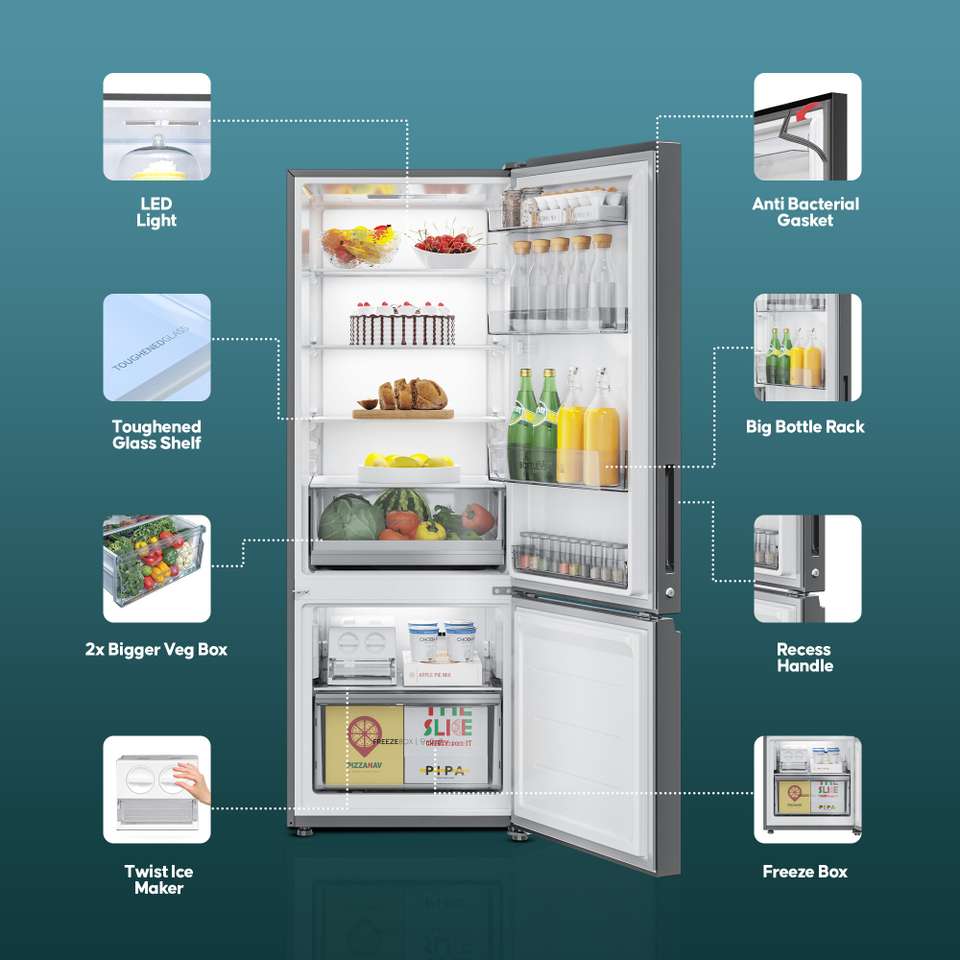 Haier 325 L Frost Free Double Door 3 Star Convertible Refrigerator with ...