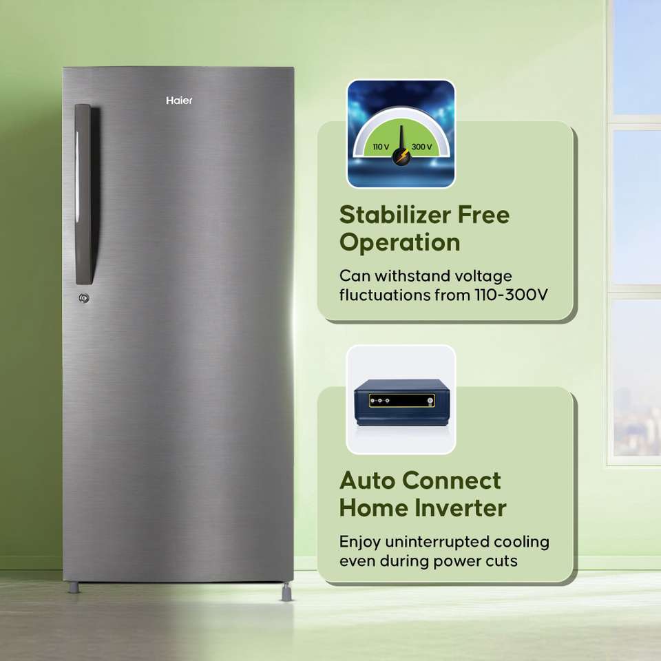 Haier 190 L Direct Cool Double Door 5 Star Refrigerator with Toughned ...