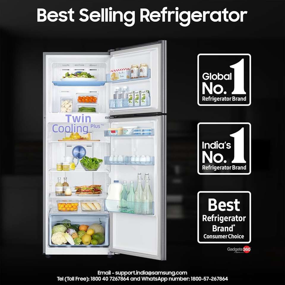 Samsung 322 L Frost Free Double Door 3 Star Convertible Refrigerator ...