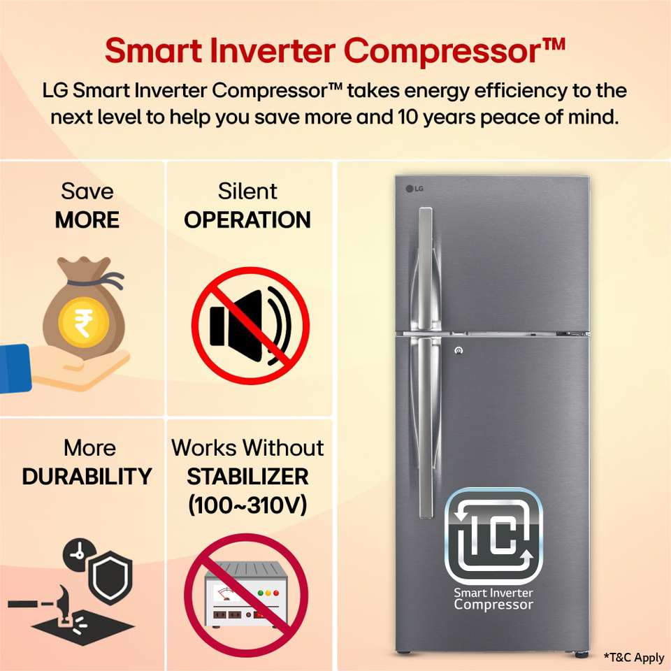 LG 240 L Frost Free Double Door 3 Star Convertible Refrigerator with ...