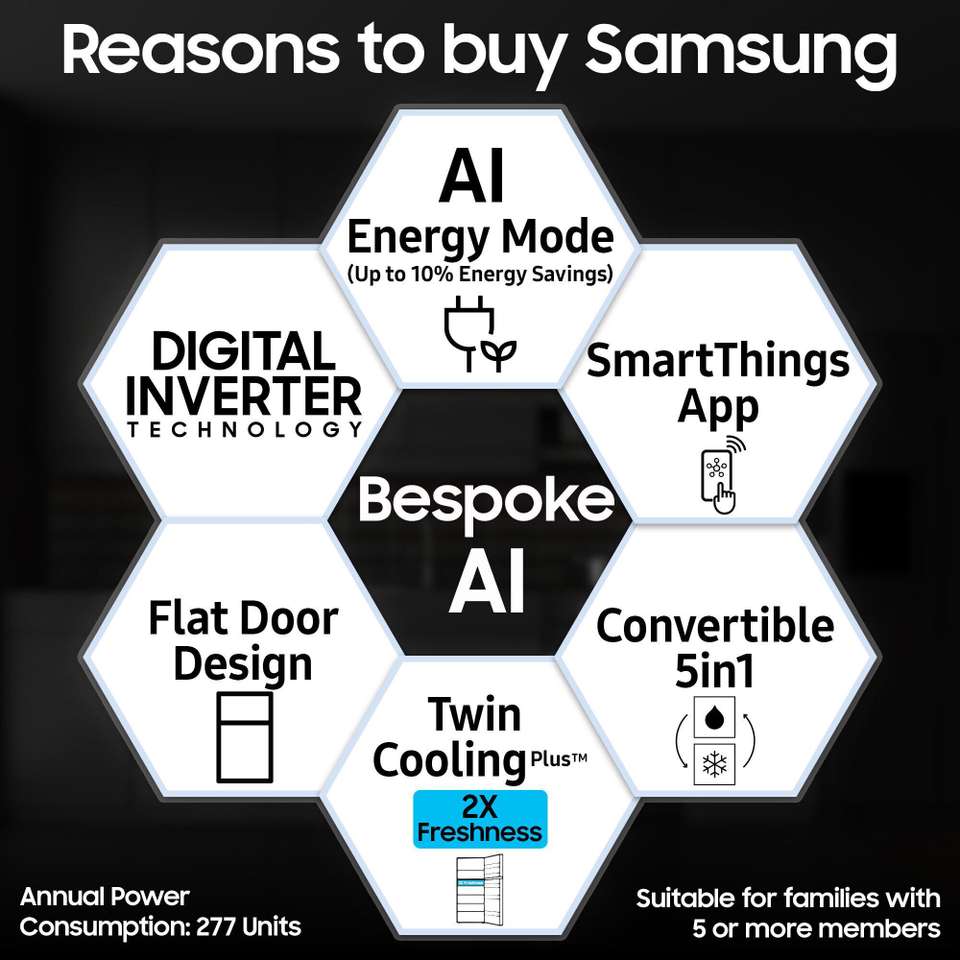 Samsung 330 L Frost Free Double Door 2 Star Convertible Refrigerator ...