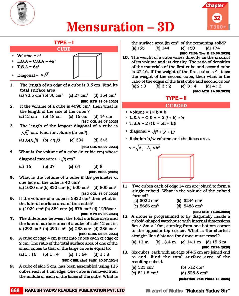 Ssc Mathematics 7300+ Chapter-Wise Questions, Type-Wise Questions ...