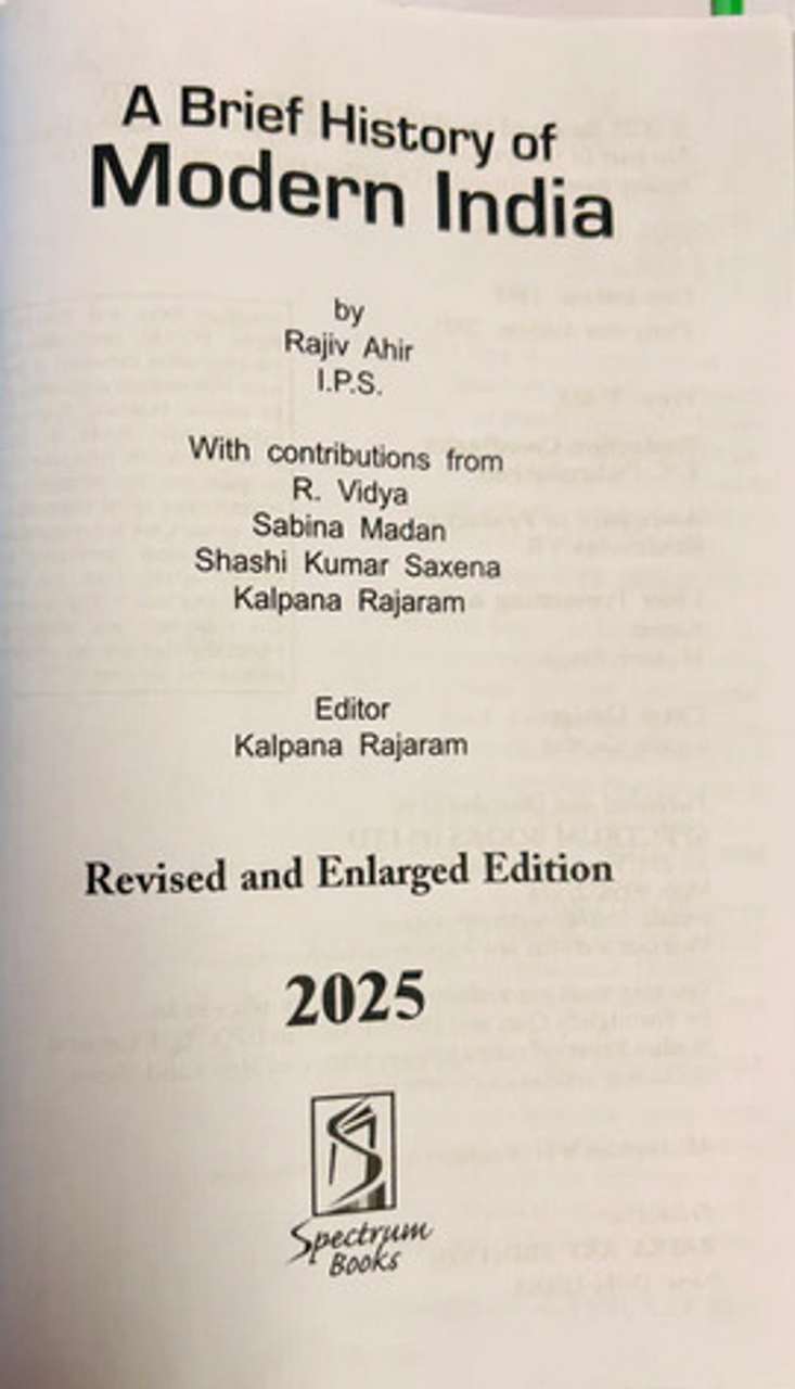 Spectrum A Brief History Of Modern India – Latest Edition 2025 100% ...