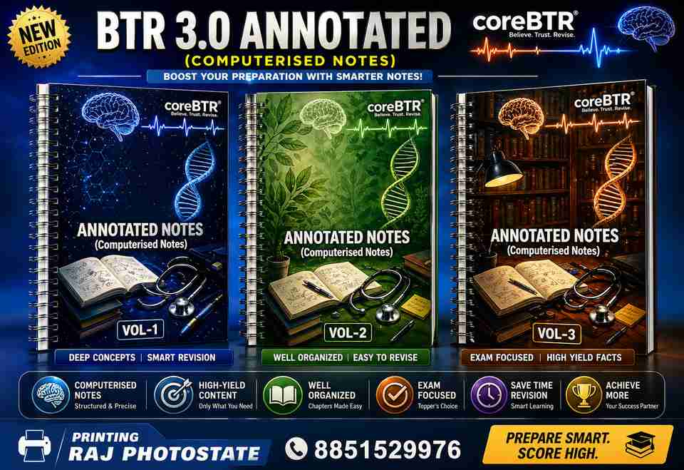 CoreBTR 3.0 Computerised Annotated, Set Of 3 Books, NEET PG/FMGE/INI ...