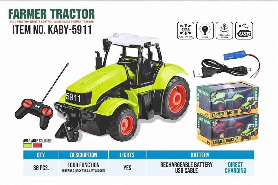 Dherik Tradworld Remote Control Tractor Toy for Kids – Rechargeable RC ...