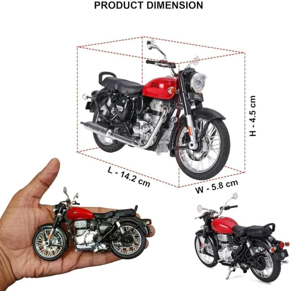 rjtoys Royal Enfield Classic 350 Diecast Toy Bike – 1:12 Scale ...