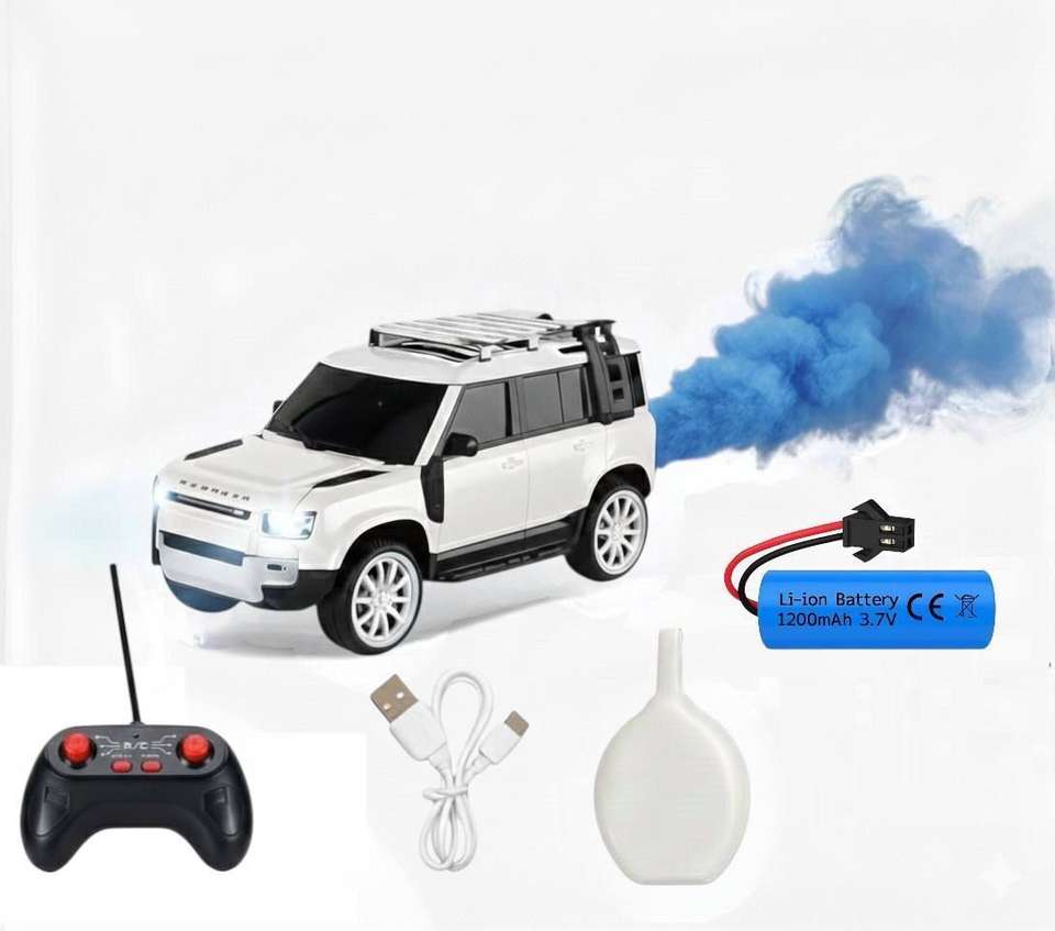 Xcillince Toys Remote Control Defender Style Smoke SUV for Kids with ...