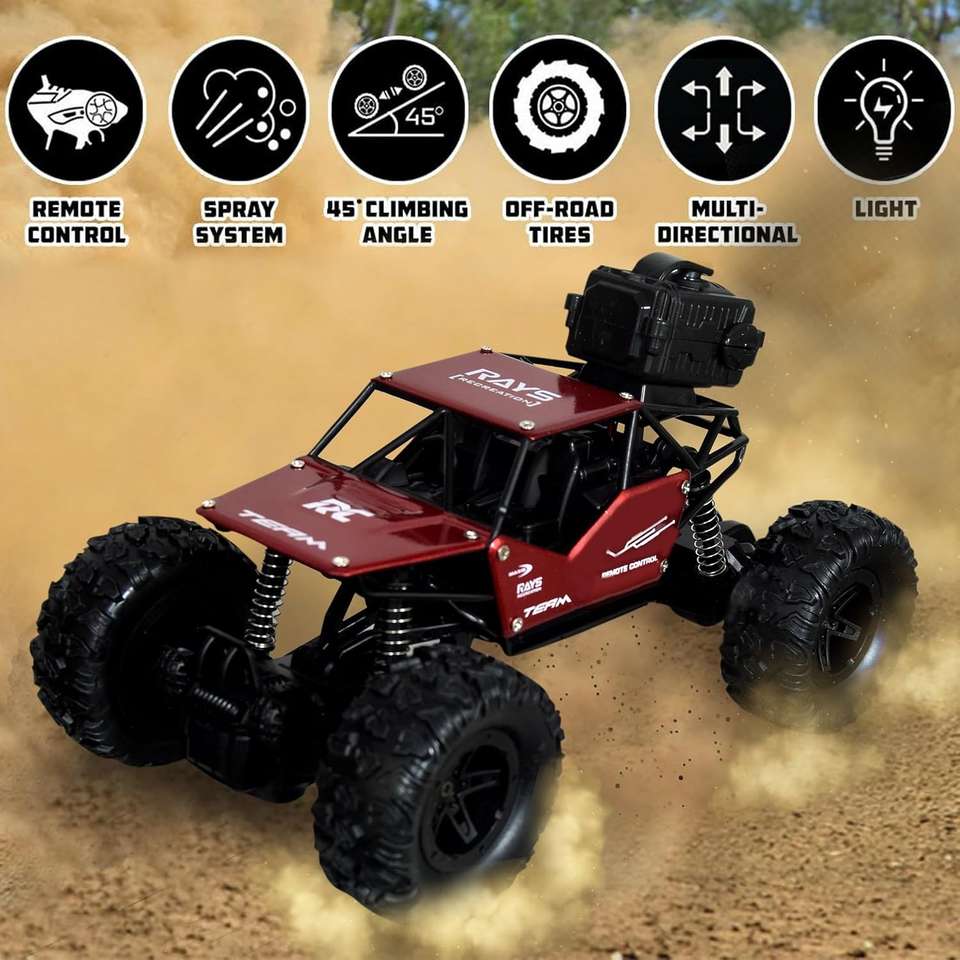FANSEEKART Blue Rock Crawler Car With Mist Smoke And Fully Remote ...
