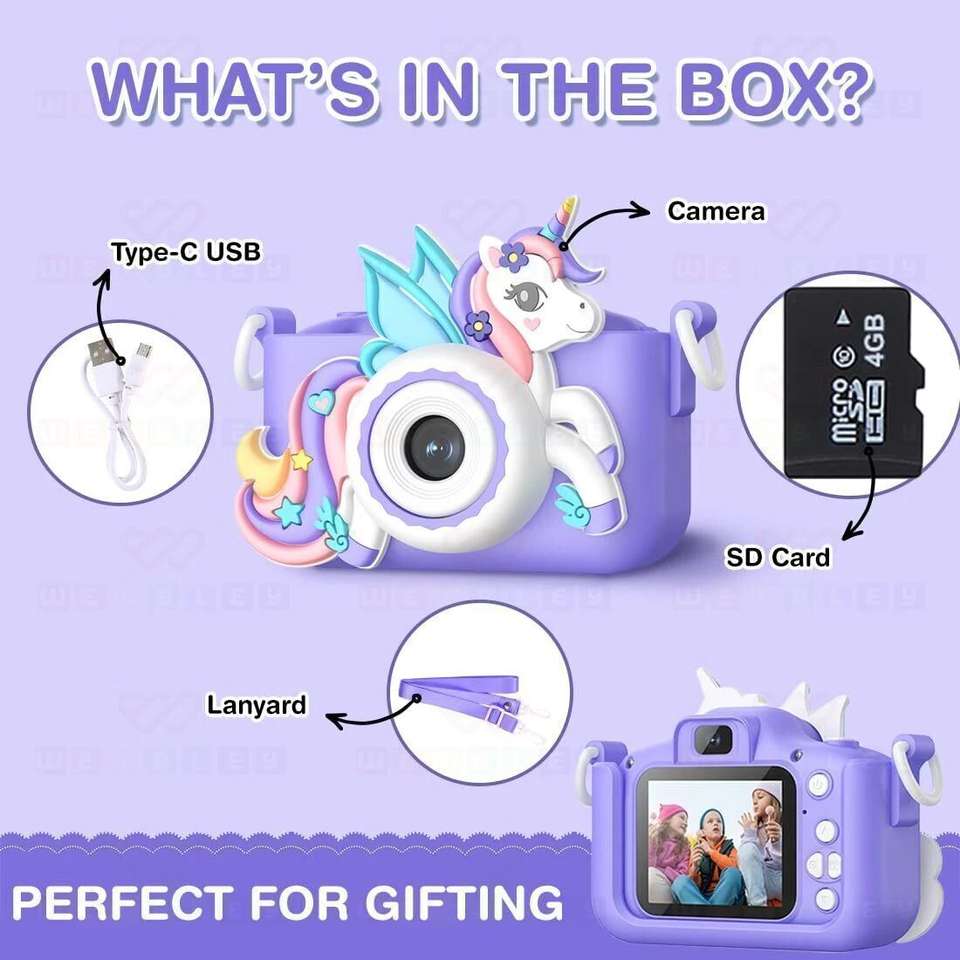 Wembley Unicorn Kids Digital Camera Mini Compact for Girls Boys 4 5 6 7 ...
