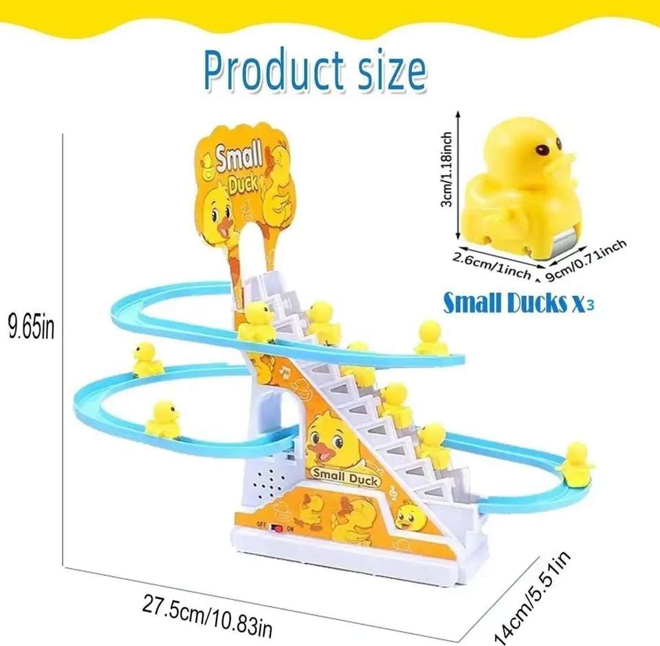 XORTIC Duck Slide Toy Automatic Stair Climbing Race Track Set with ...
