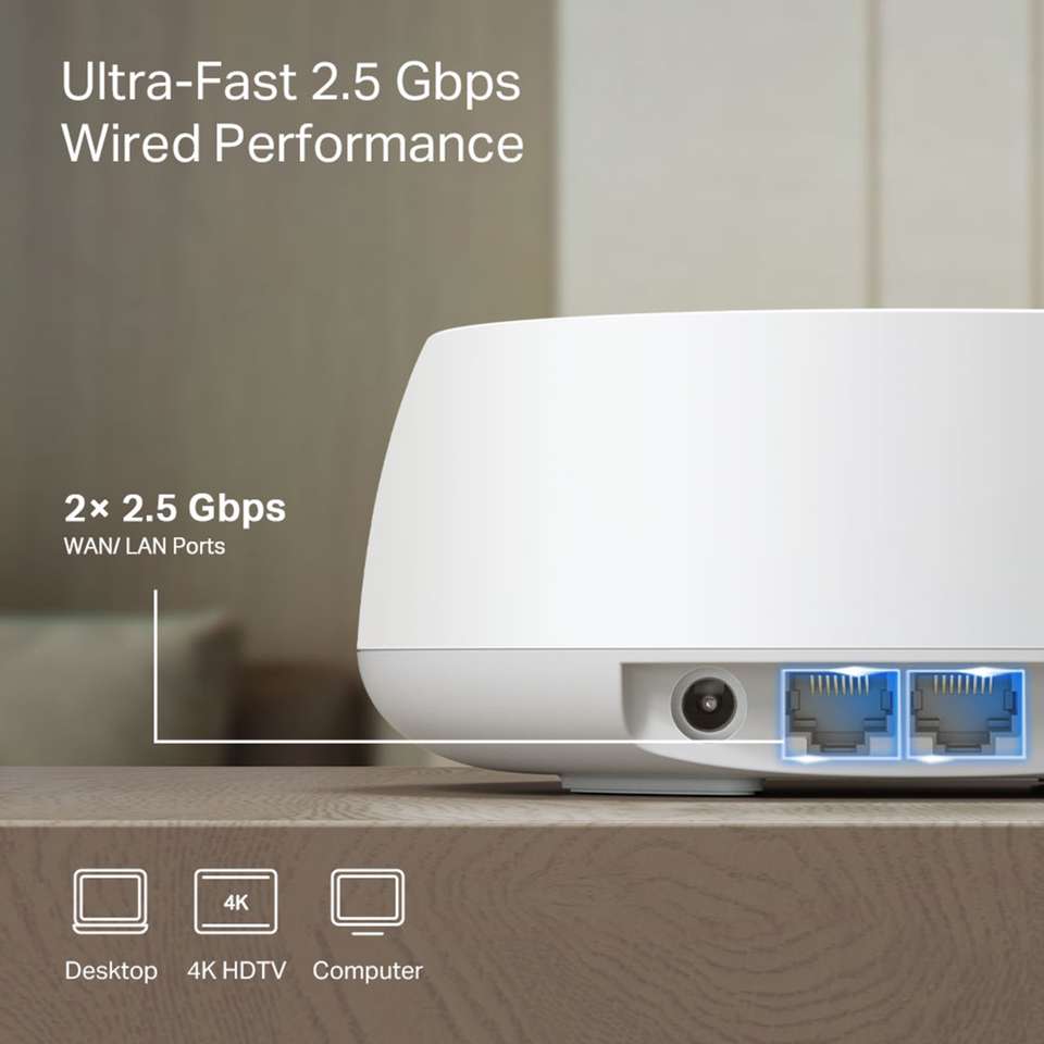TP-Link Deco BE25(3-pack) BE5000 Whole Home Mesh WiFi 7 System Mesh ...