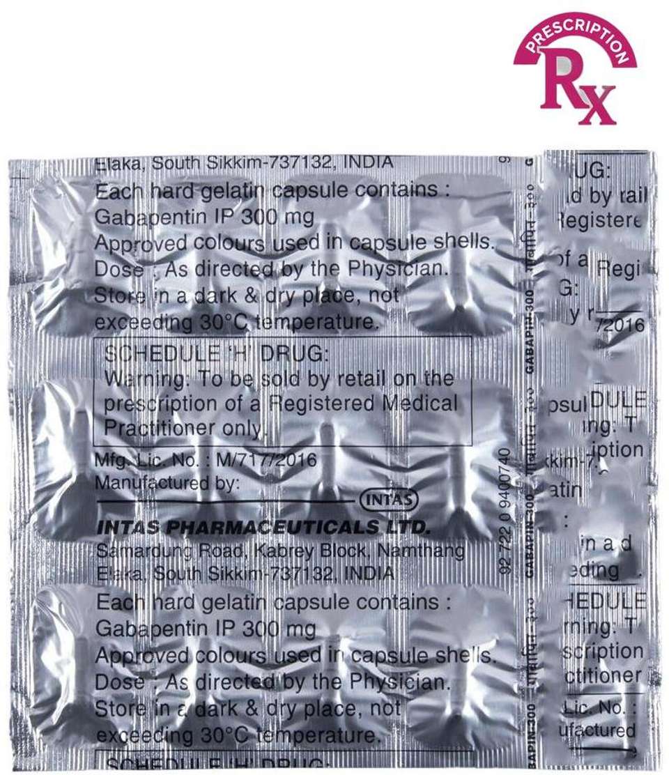 Gabapin 300 mg Capsule (15 Cap) Price in India - Buy Gabapin 300 mg ...