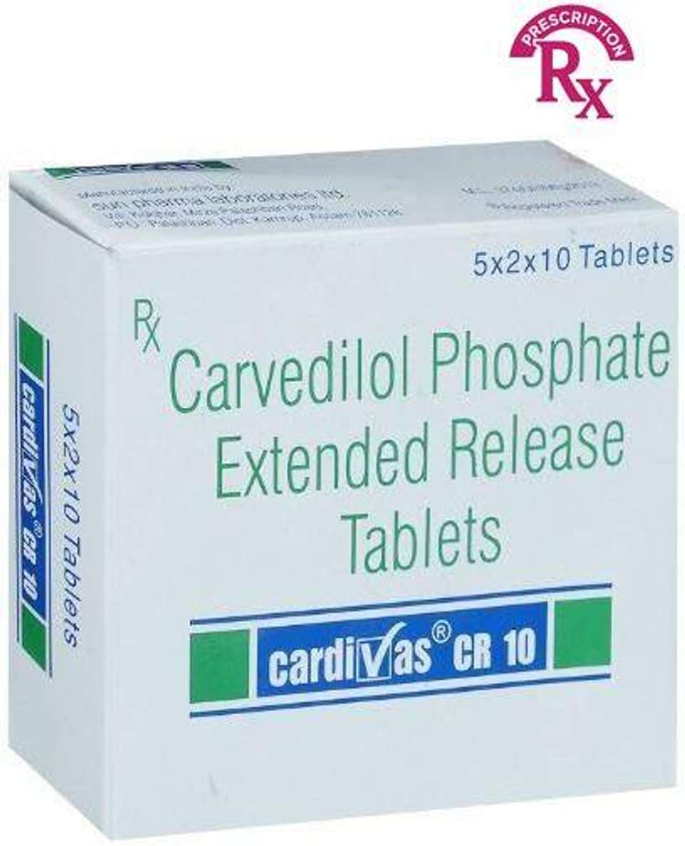 Cardivas CR 10 mg Tablet (10 Tab) Price in India - Buy Cardivas CR 10 ...