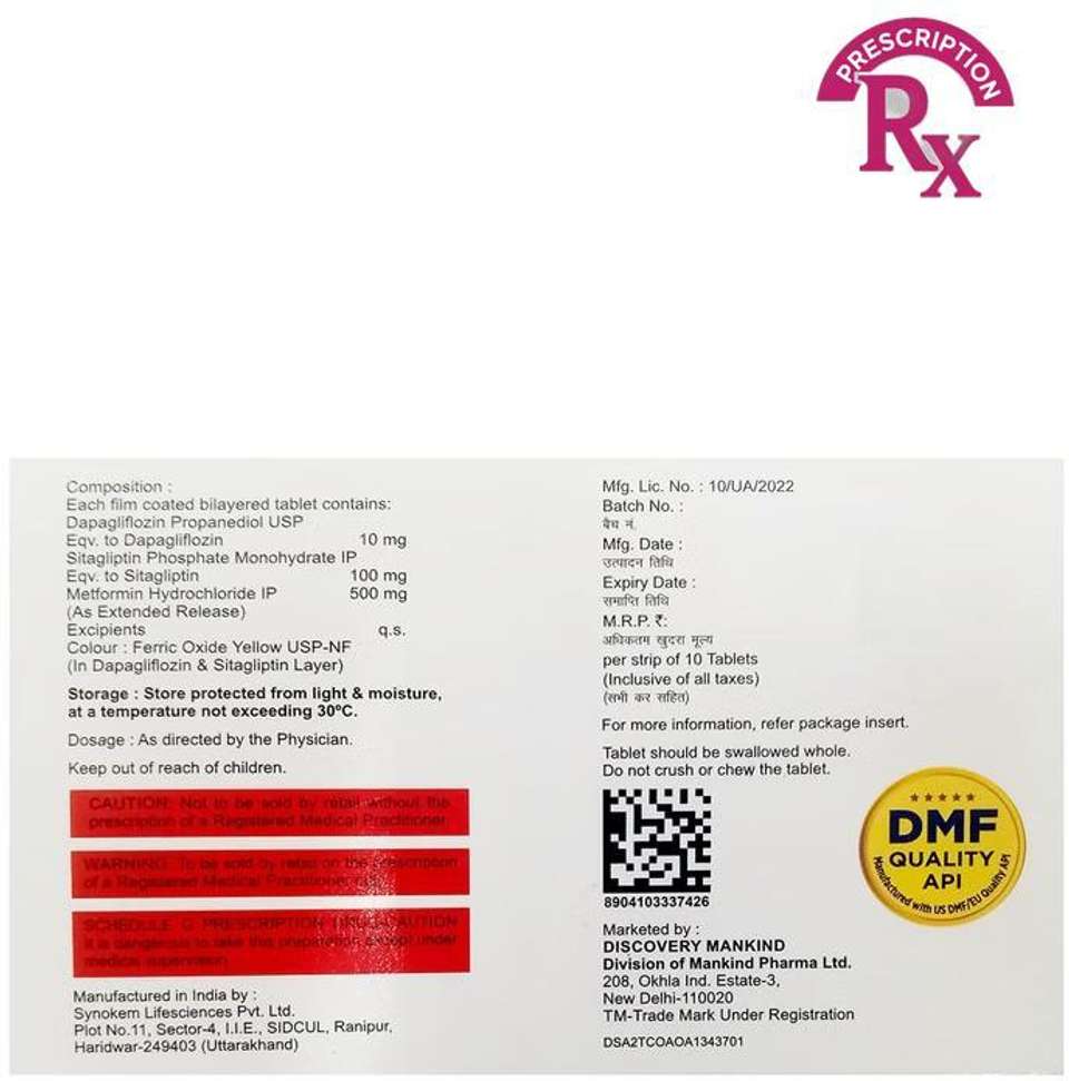 SGLTD Trio 500 mg Tablet (10 Tab) Price in India - Buy SGLTD Trio 500 ...