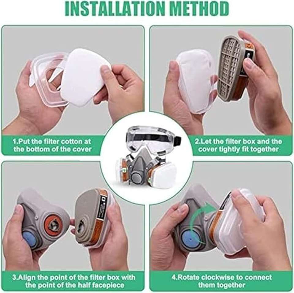 KB CREATION Gas Mask Set Respirator with Filters and Goggles Gas Mask ...