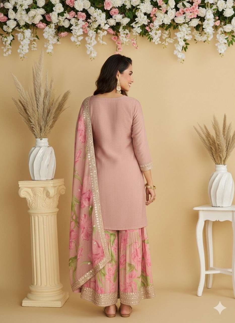 Valdona Embroidered Kurta, Sharara & Dupatta Set - Buy Valdona ...