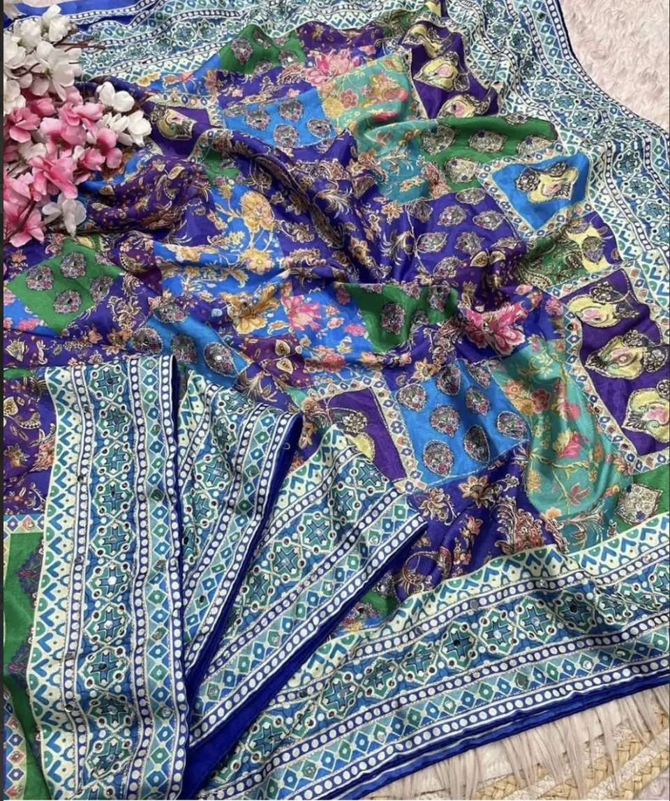 Buy Tasrika Printed Bollywood Chiffon Multicolor Sarees Online @ Best ...