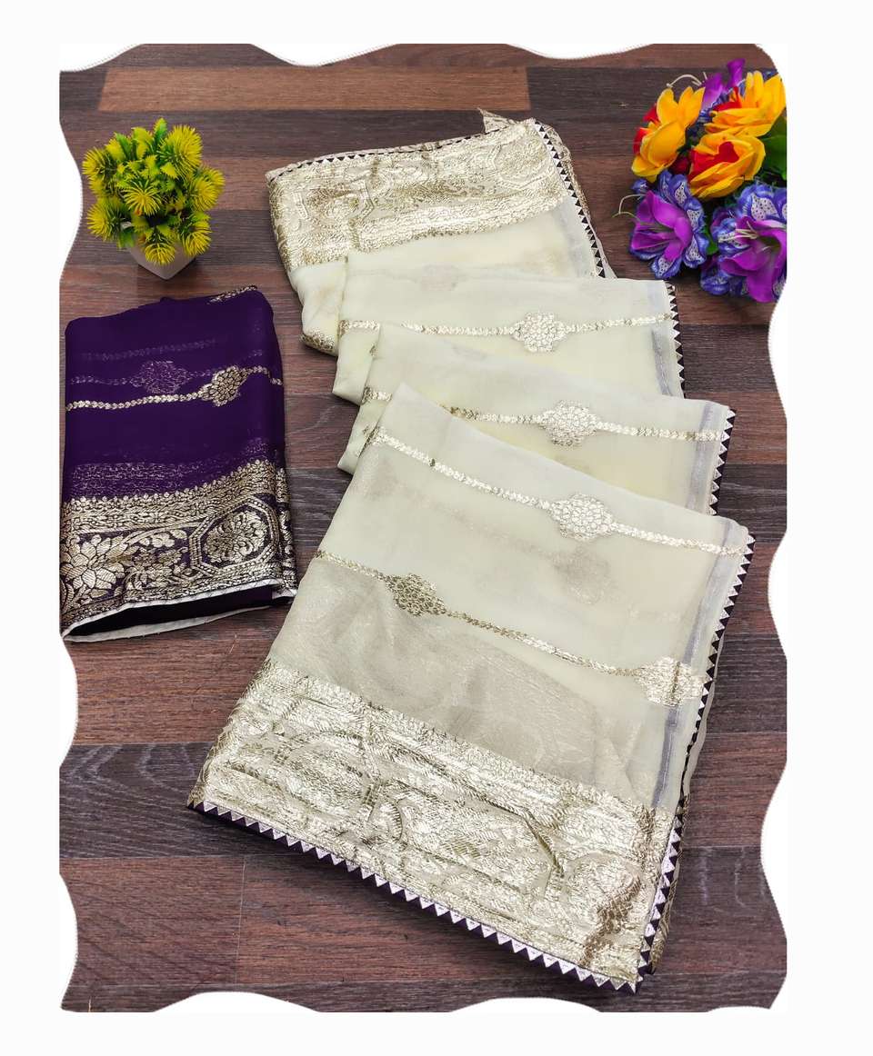 Buy Fashcon Self Design Banarasi Viscose Rayon White Sarees Online ...