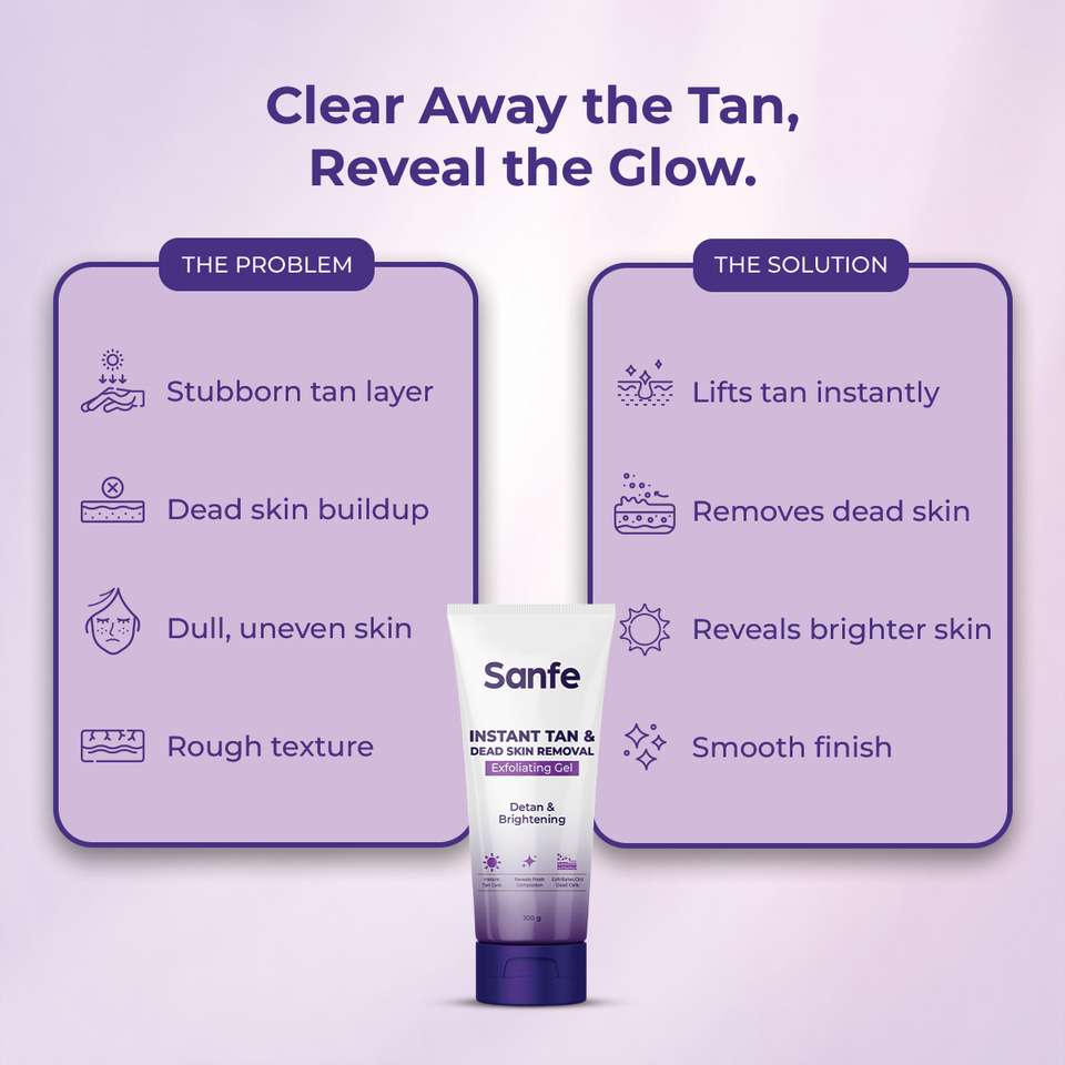 Sanfe Instant Tan & Dead Skin Removal Exfoliating Gel & Scrub | Detan ...