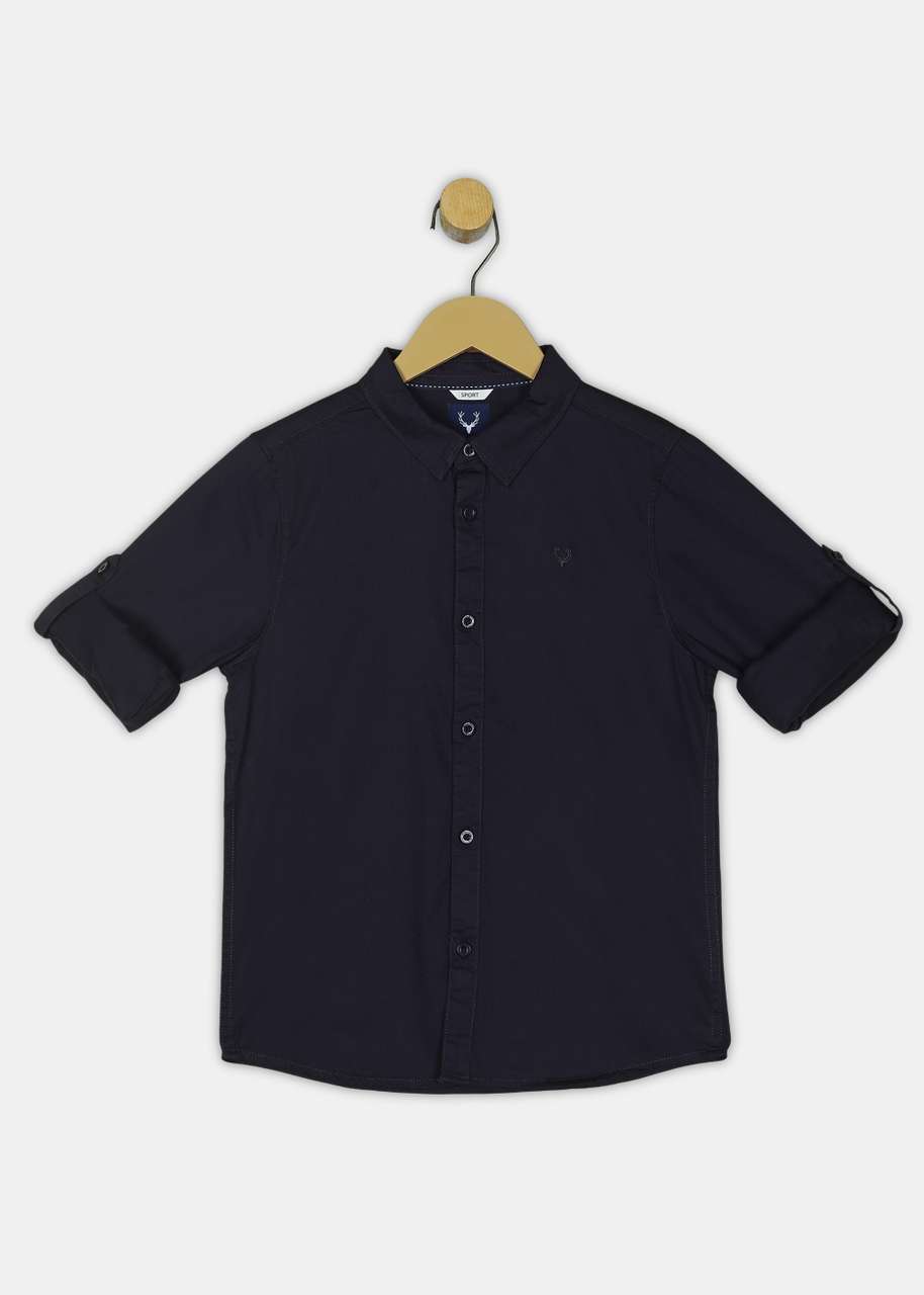 Allen Solly Boys Solid Casual Black Shirt - Buy Allen Solly Boys Solid ...