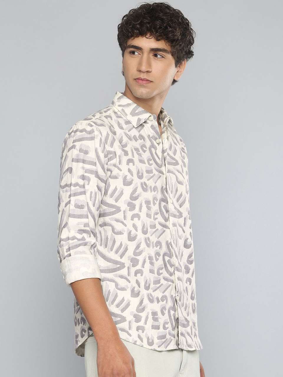 FLYING MACHINE Men Printed Casual Purple Shirt - Buy FLYING MACHINE Men ...