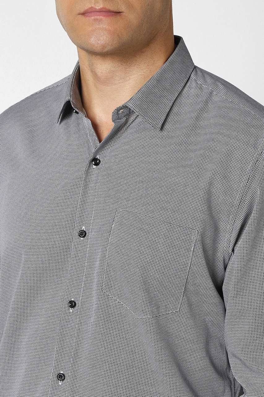 PETER ENGLAND Men Printed Formal Grey Shirt - Buy PETER ENGLAND Men ...