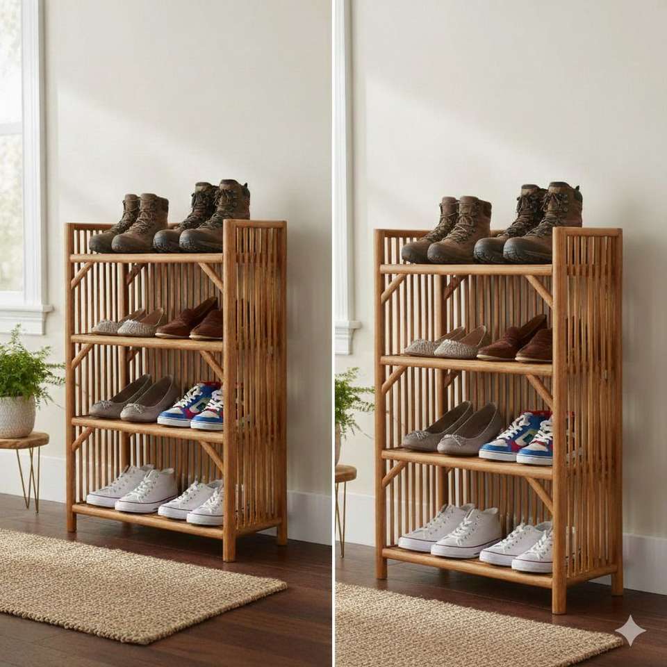 ABC ECO FRIENDLY ZEN BAMBOO RUSTIC DESIGN ENTRYWAY SHOE ORGANIZER ...