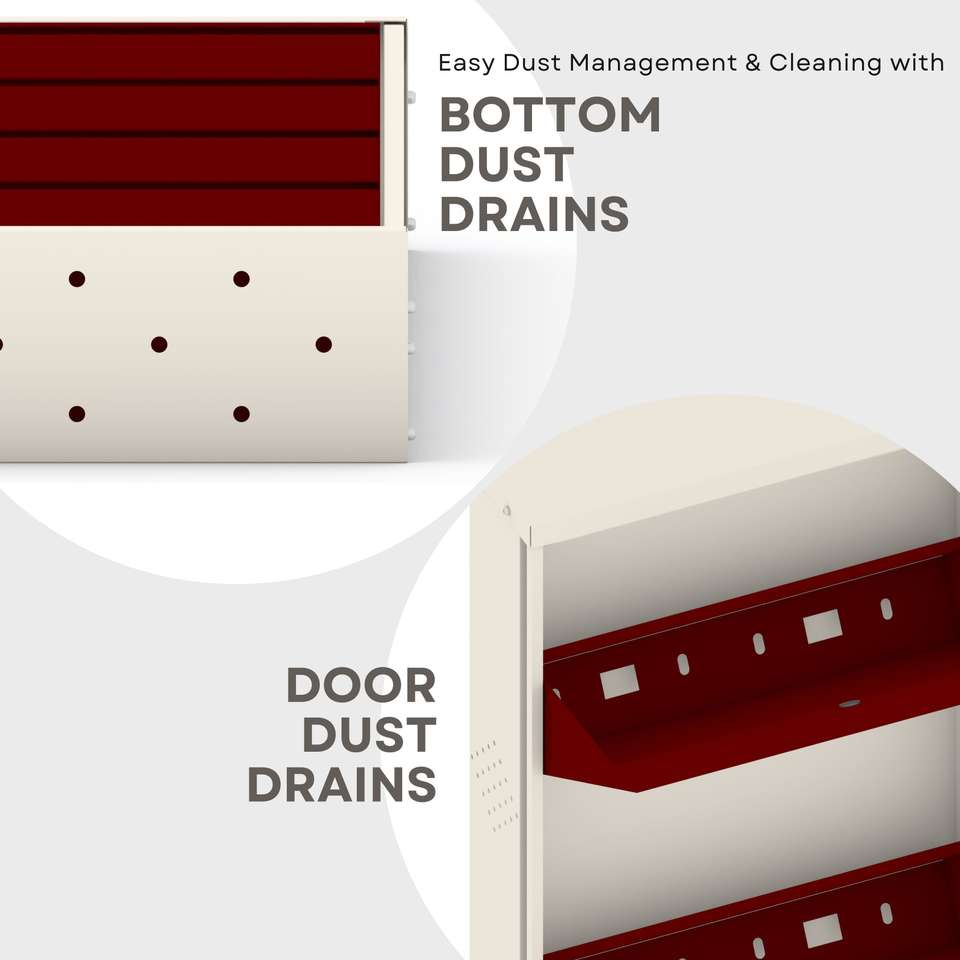 KRUGER 3 Door Maroon 21x43x5.5 inch 6 to 9 Shoe Capacity Wall Mounted ...