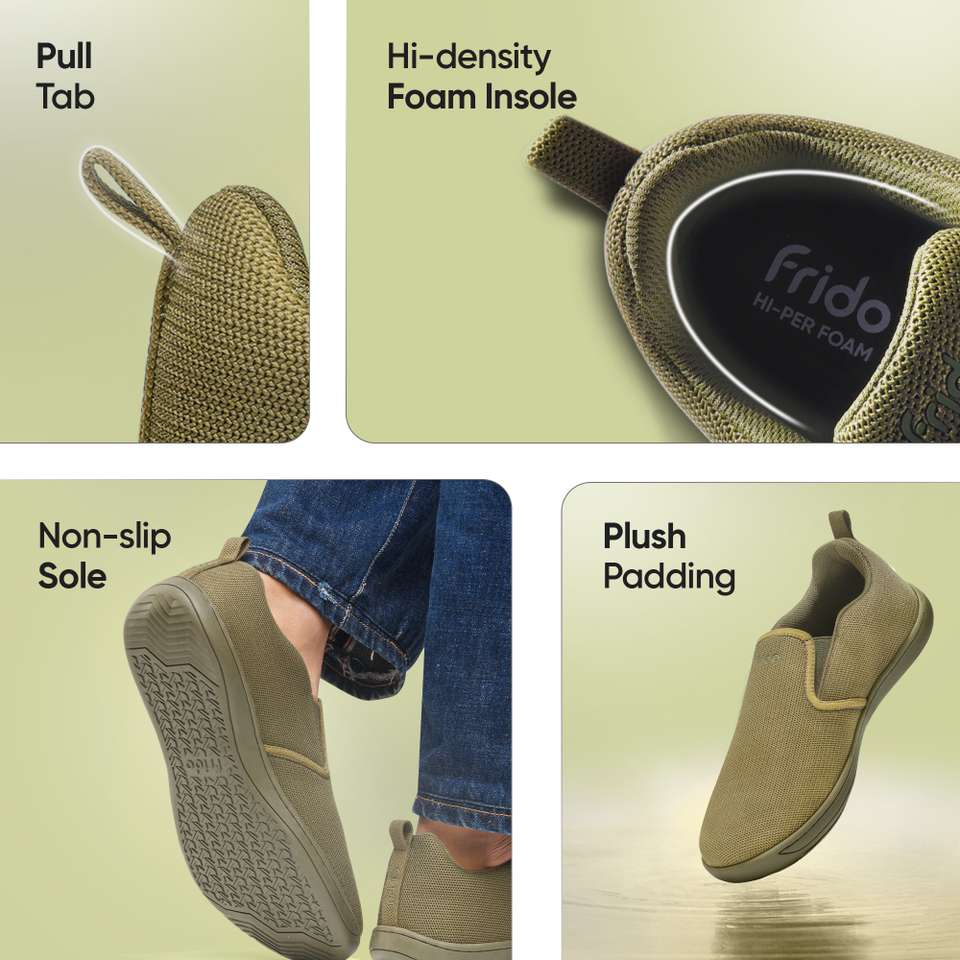 Frido Cloud Comfort Casual Sports Slip-On Shoes, Zero-Drop Barefoot ...