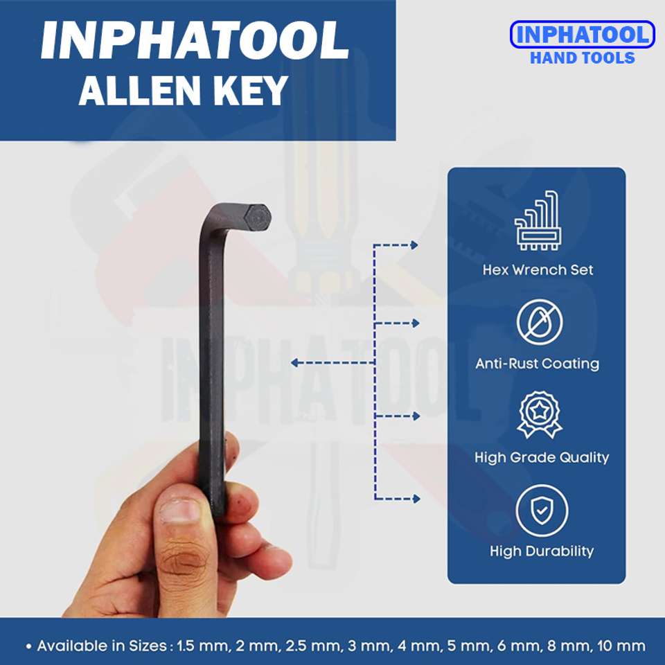 INPHATOOL 9 Pieces Full Hex Allen, Key Set with 2in1 Screwdriver for ...