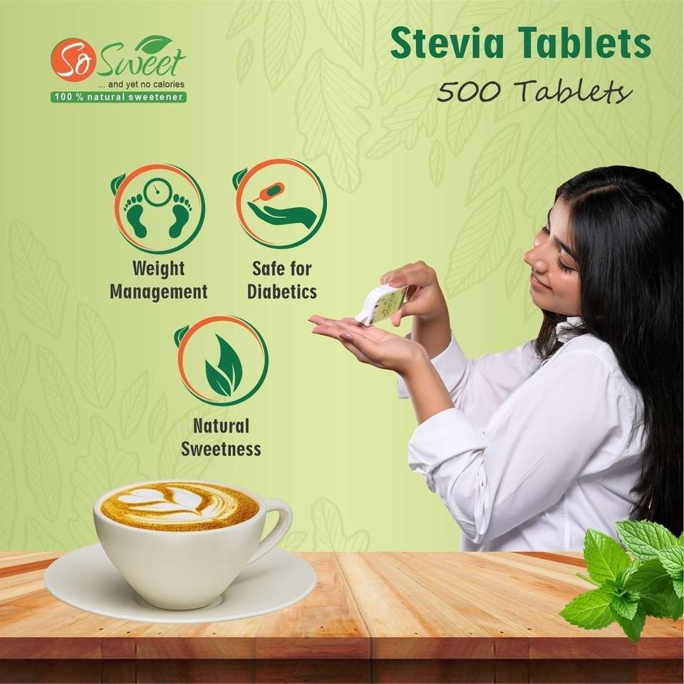 SO SWEET Stevia 500 Tablet Diabetic Friendly 100% Natural Sugar-Free ...