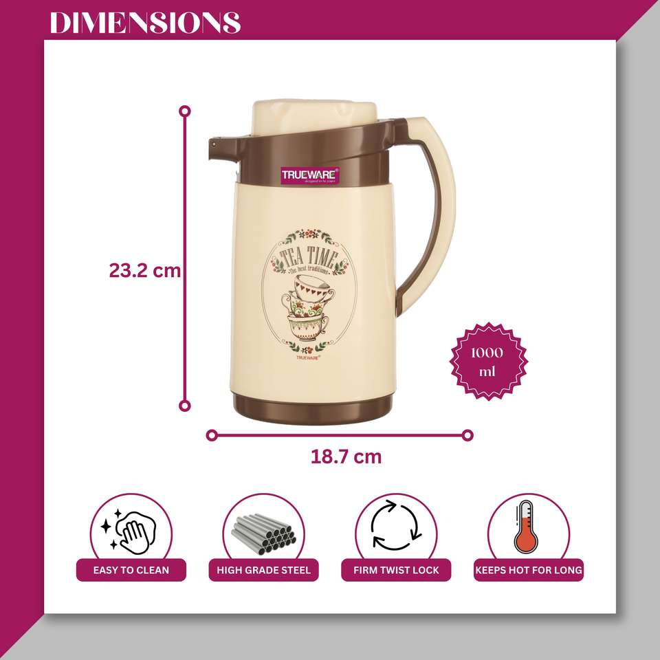 Trueware Ruff Tuff 1000 ML Insulated Flask Brown 1000 ml Plastic, Steel ...