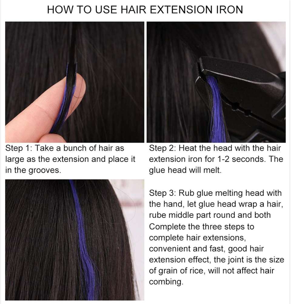 DELUXE Hair Styler Extensions Iron Machine Fusion Iron Connector, Black ...