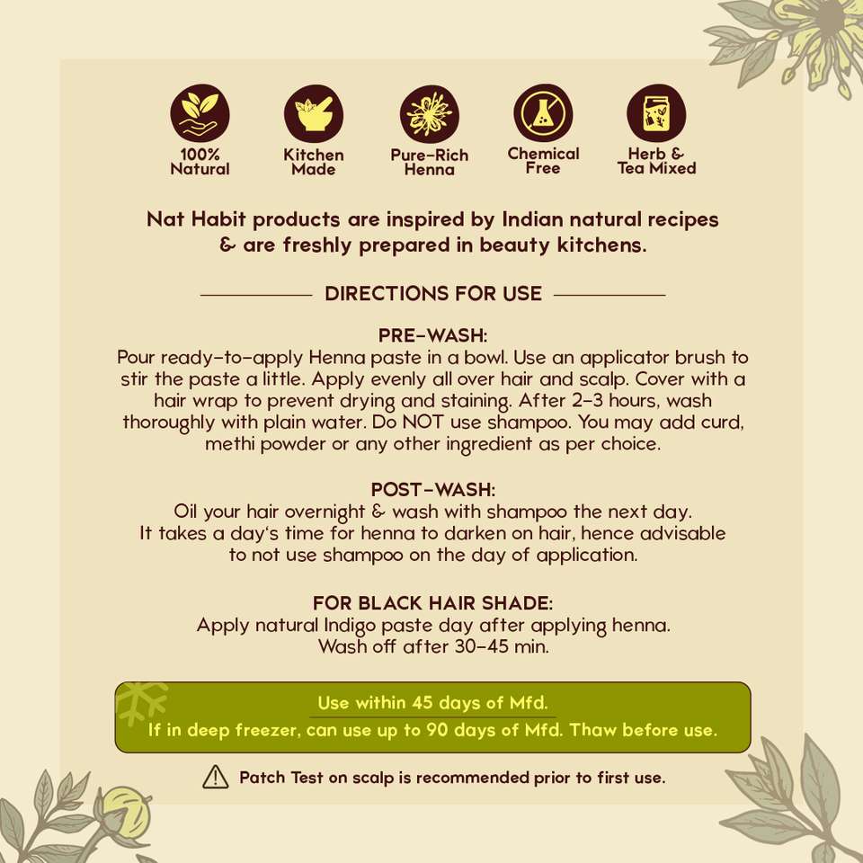 Nat Habit Ready to Apply Henna Paste,Organic,Mehandi Hair Color for ...
