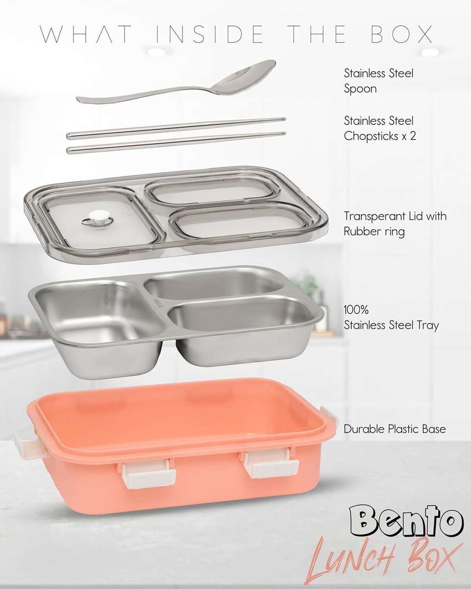 Flipkart.com | Teltron Compact Steel Lunch Box 750ml BPA Free 3 section ...