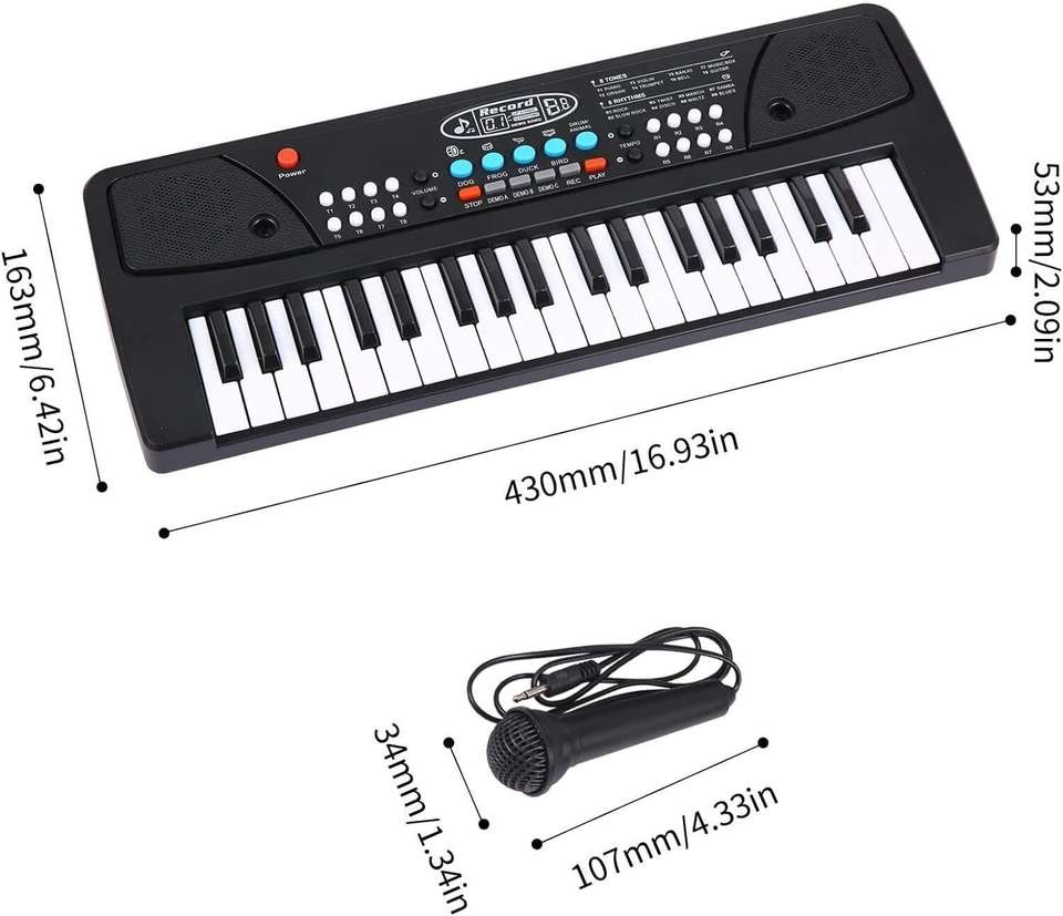 Clairbell Musical Sound Toys 37Key (Piano Keyboard) with Recording ...