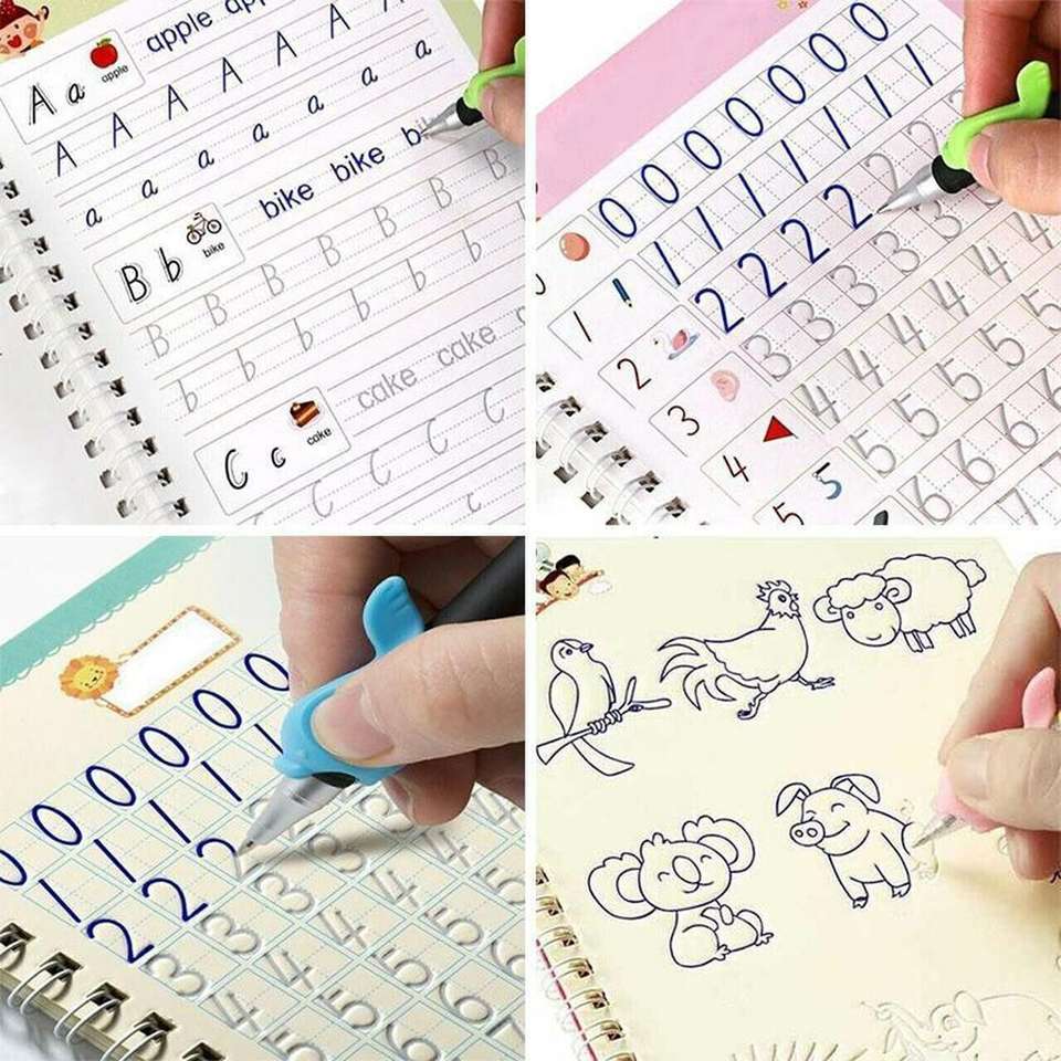 GRANDFLY Magic Copy Kids Magic Writing Tracing Reusable Workbook ...